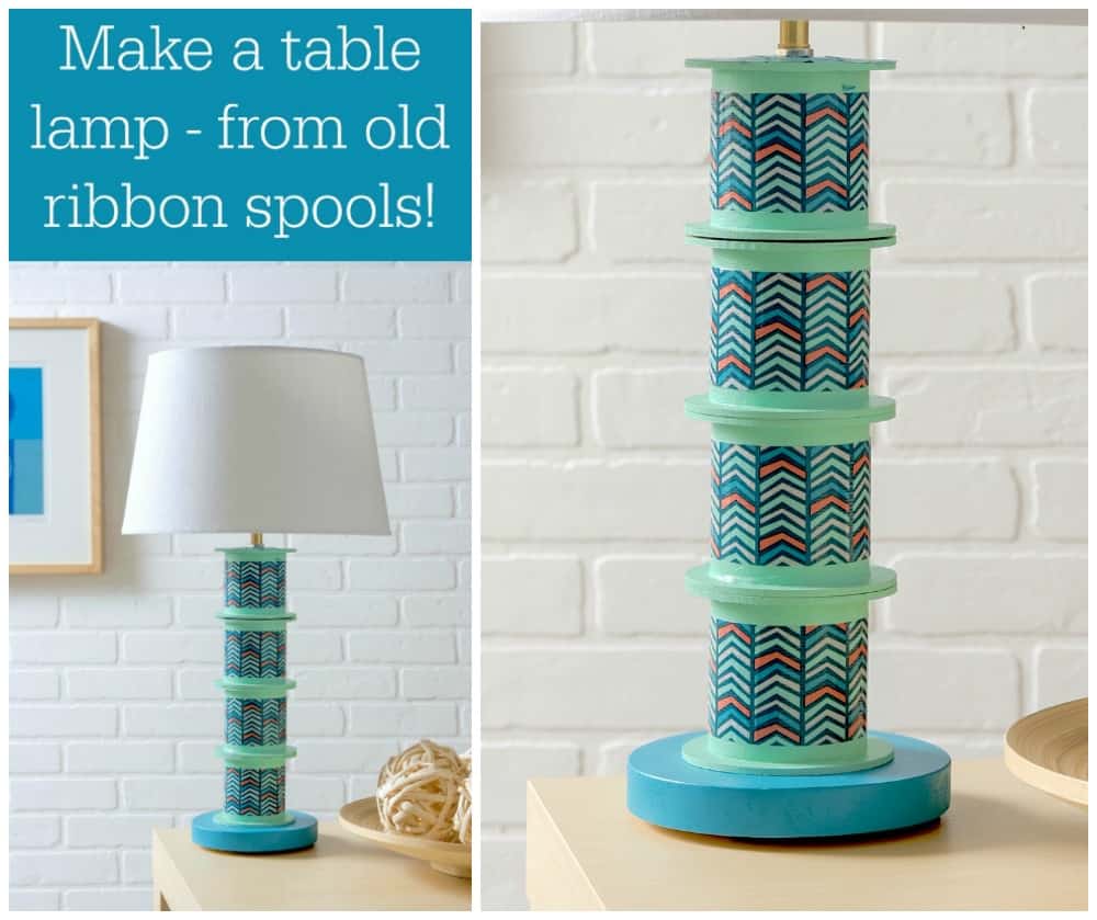 DIY Table Lamp from Recycled Ribbon Spools - DIY Candy