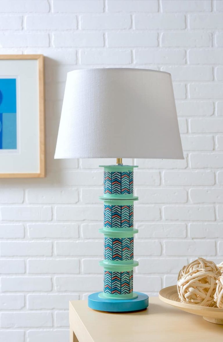 DIY Table Lamp from Recycled Ribbon Spools - DIY Candy