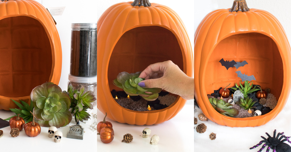 Spooky Pumpkin Terrarium For Halloween Decor - DIY Candy