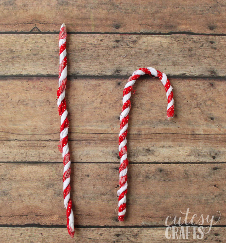 DIY Candy Cane Ornaments with Fabric Scraps - DIY Candy