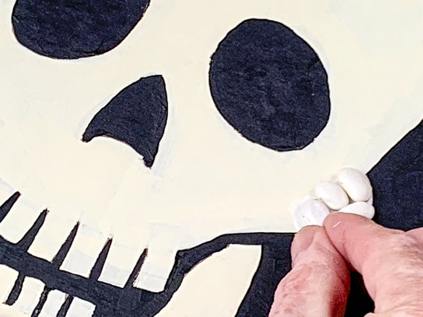 Skull Bean Art for Halloween Decor - DIY Candy