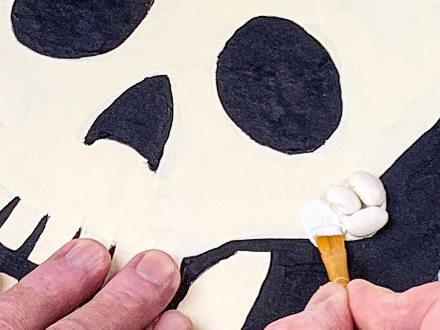 Skull Bean Art for Halloween Decor - DIY Candy