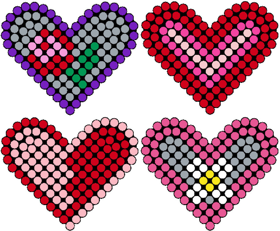 Heart Perler Beads (35+ Free Patterns!) - DIY Candy