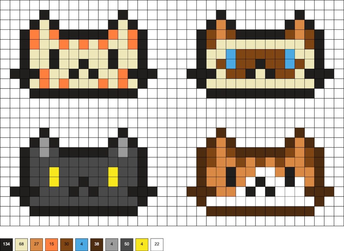 Cat Perler Beads (Over 50 Free Patterns!) - DIY Candy