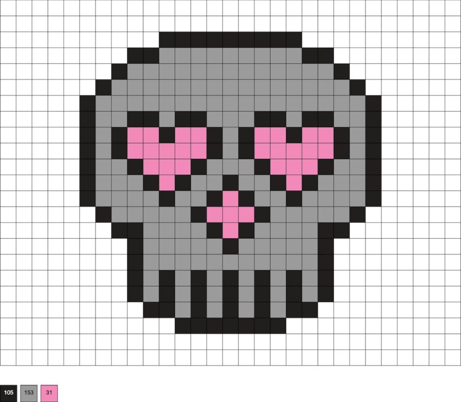 Skull Perler Beads (25+ Free Patterns) - DIY Candy
