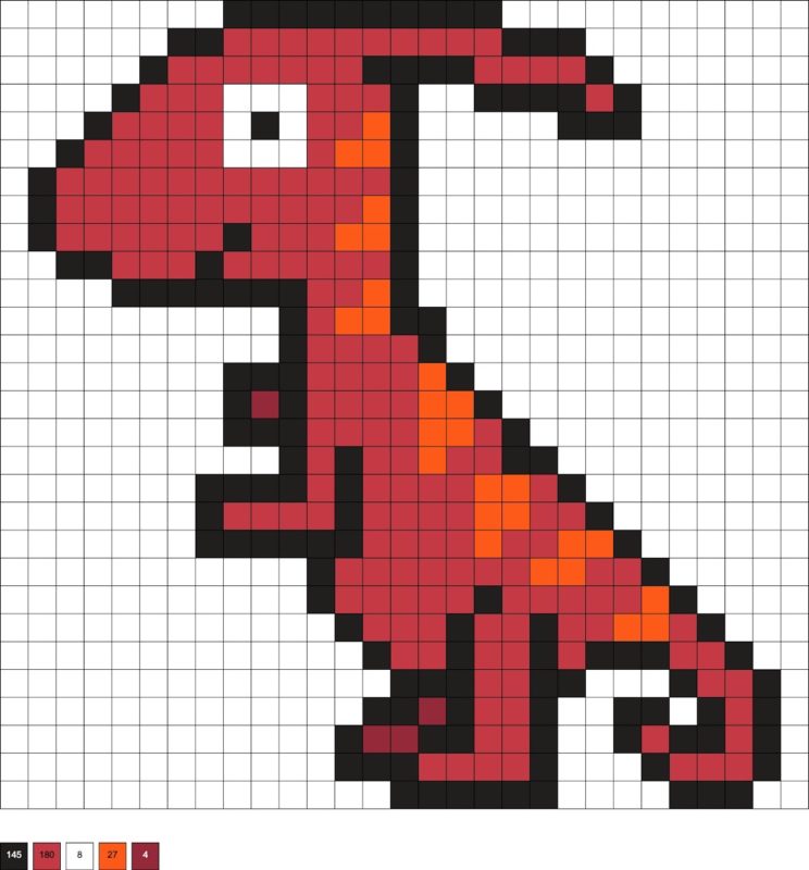 Dinosaur Perler Beads (40+ Free Patterns) - Artshow24